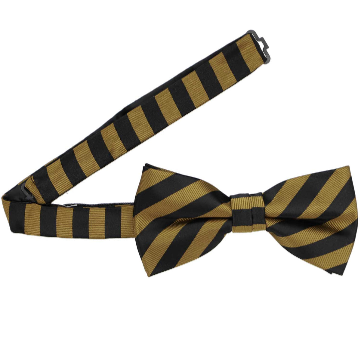 Black and Old Gold Formal Striped Bow Tie | Shop at TieMart – TieMart, Inc.