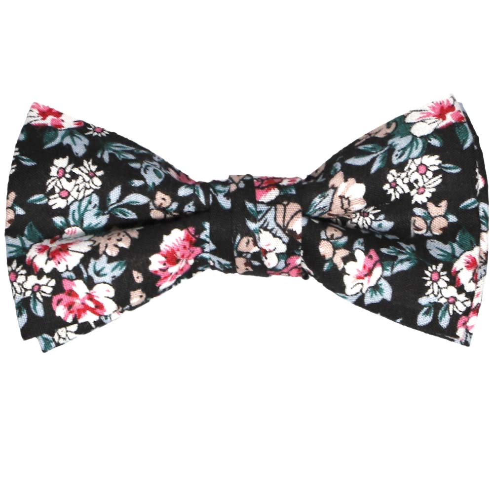 Boys' Black Floral Bow Tie and Suspenders Set | Shop at TieMart – TieMart, Inc.