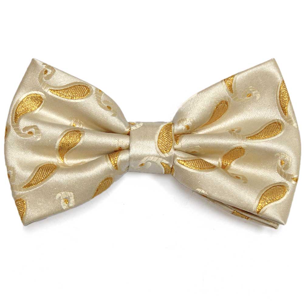 Gold Paisley Metallic Bow Tie | Shop at TieMart – TieMart, Inc.