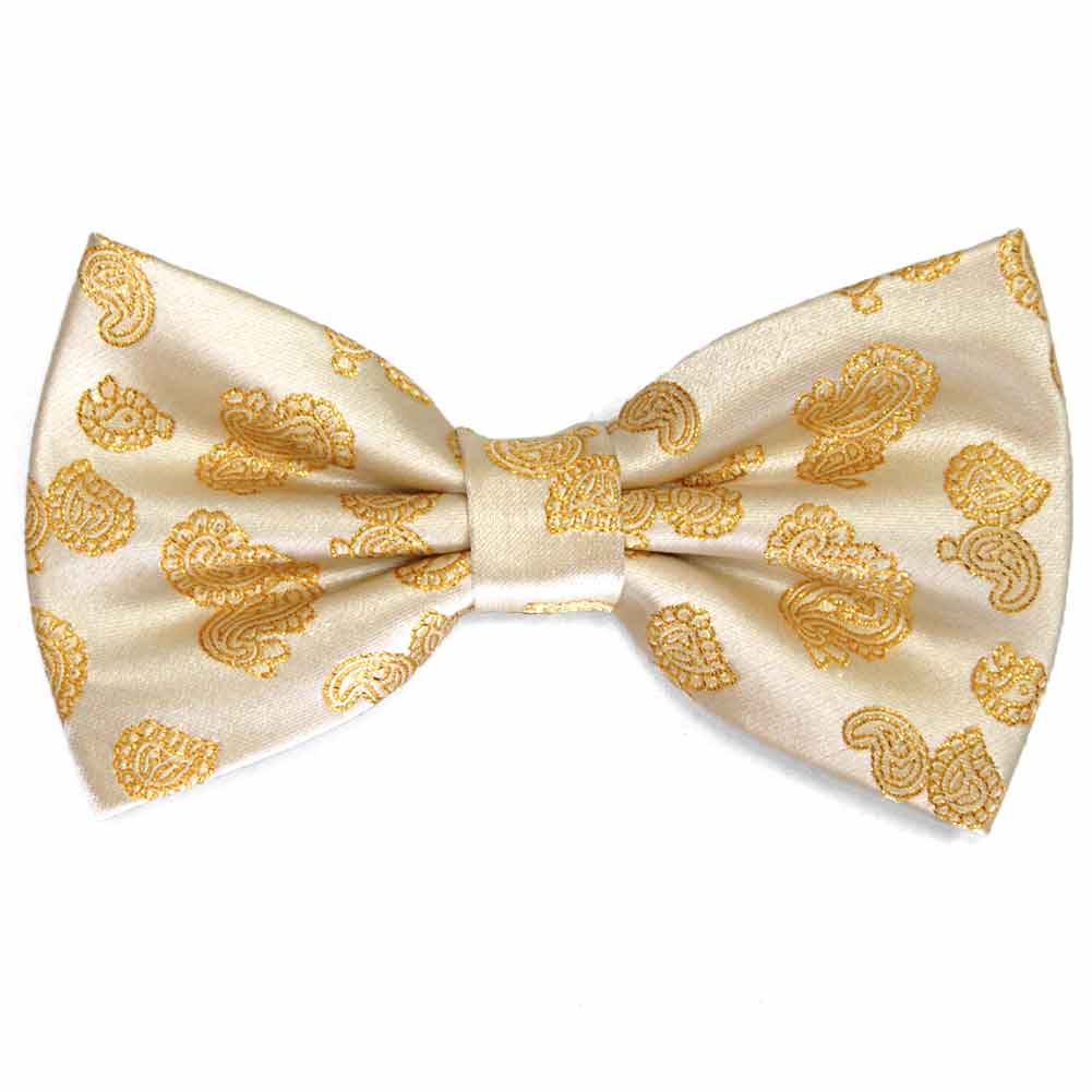 Gold Paisley Metallic Bow Tie | Shop at TieMart – TieMart, Inc.