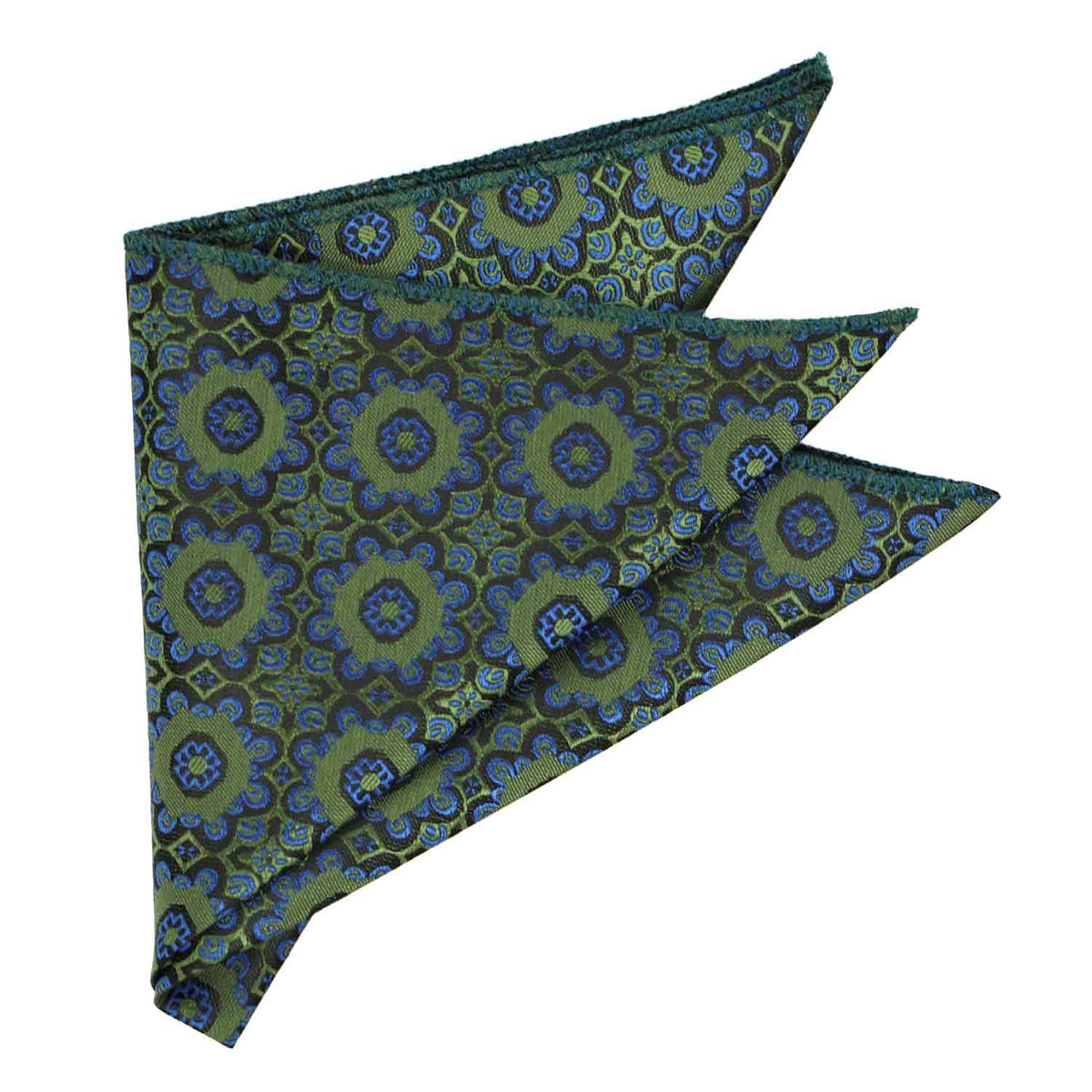 Avocado Green Floral Pattern Pocket Square | Shop at TieMart – TieMart ...