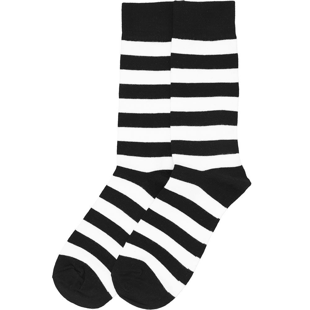 Men's Black and White Striped Socks | Shop at TieMart – TieMart, Inc.