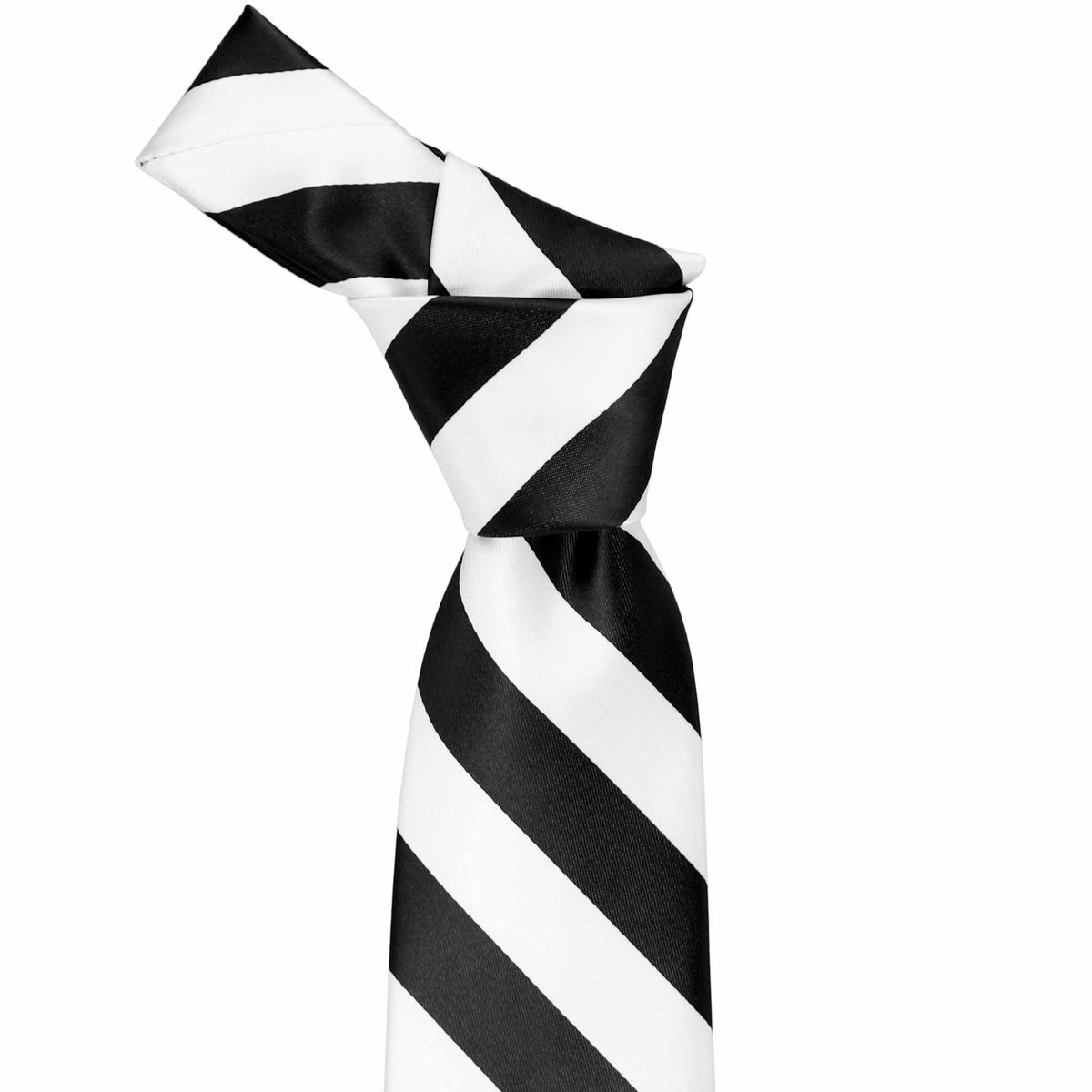 Black and White Extra Long Striped Tie | Shop at TieMart – TieMart, Inc.