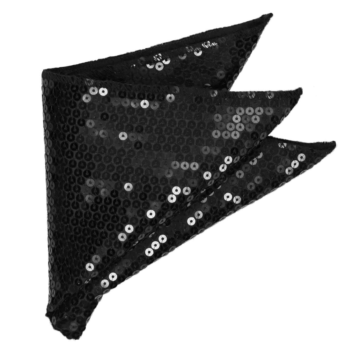 Black Sequin Pocket Square | Shop at TieMart – TieMart, Inc.