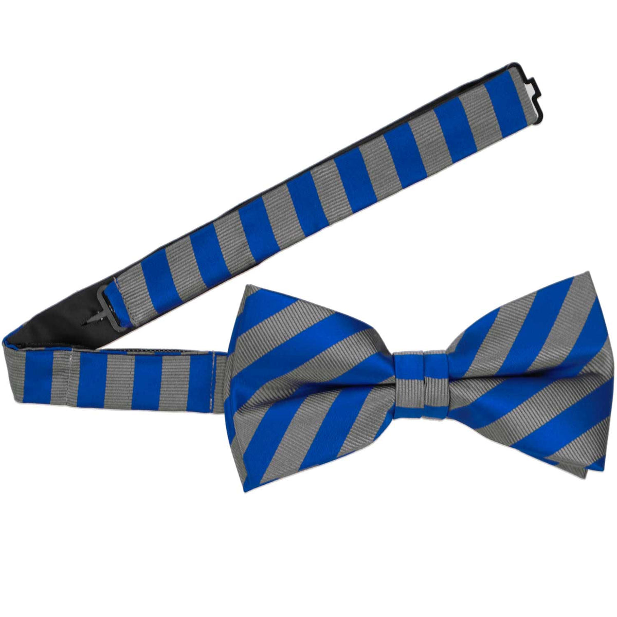 Blue and Gray Formal Striped Bow Tie | Shop at TieMart – TieMart, Inc.