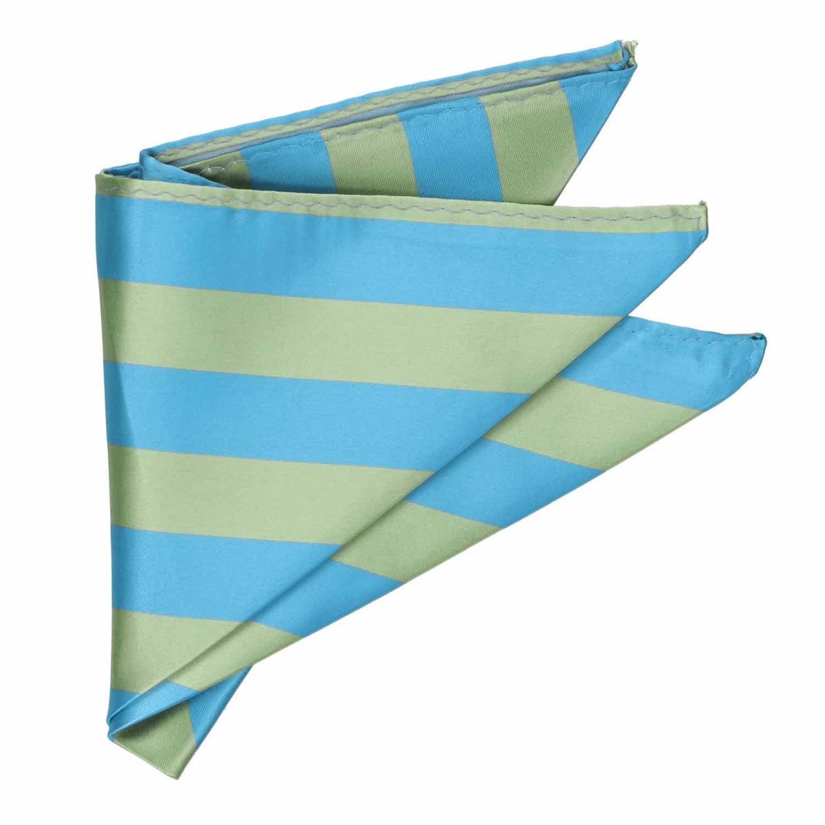 Turquoise and Clover Green Striped Pocket Square | Shop at TieMart ...