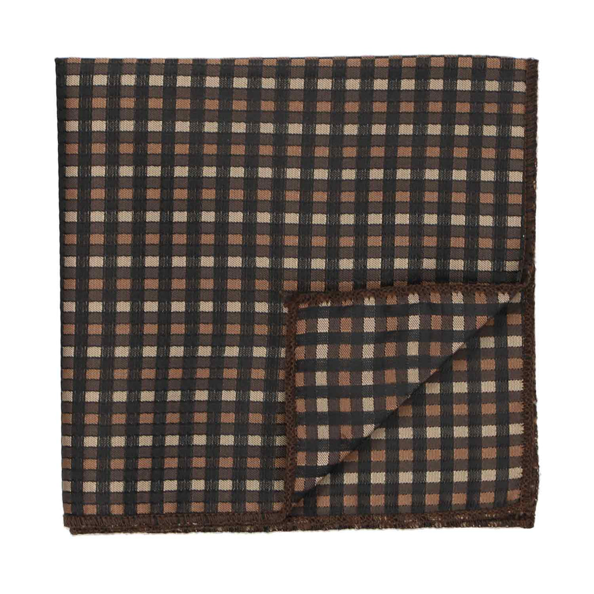 Light Brown Plaid Pocket Square | Shop at TieMart – TieMart, Inc.