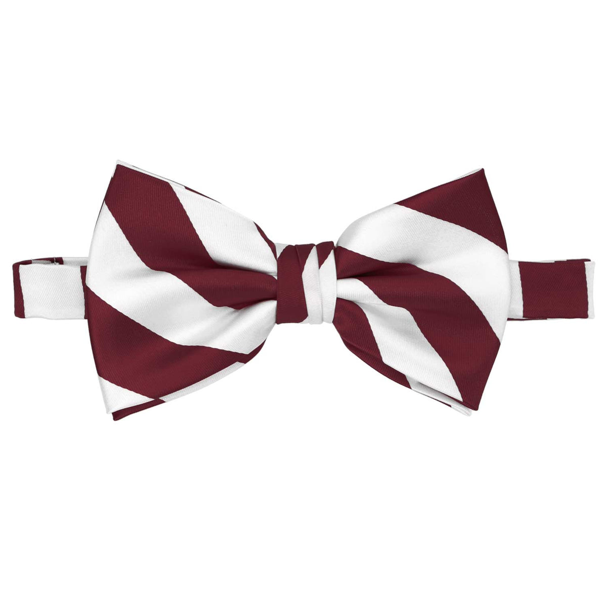 Burgundy and White Striped Bow Tie | Shop at TieMart – TieMart, Inc.