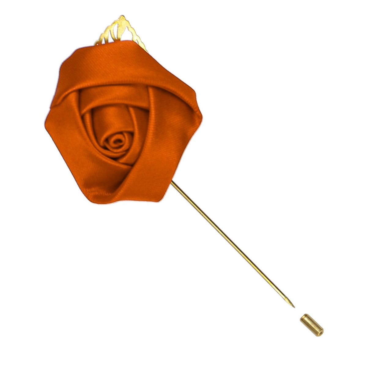 Burnt Orange Flower Lapel Pin | Shop at TieMart – TieMart, Inc.
