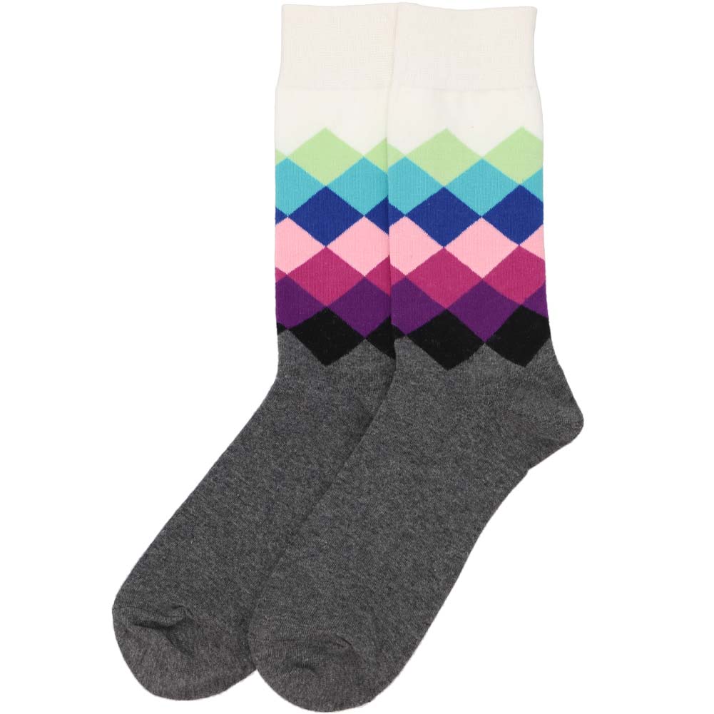 Men's Colorful Diamond Cascade Socks | Shop at TieMart – TieMart, Inc.