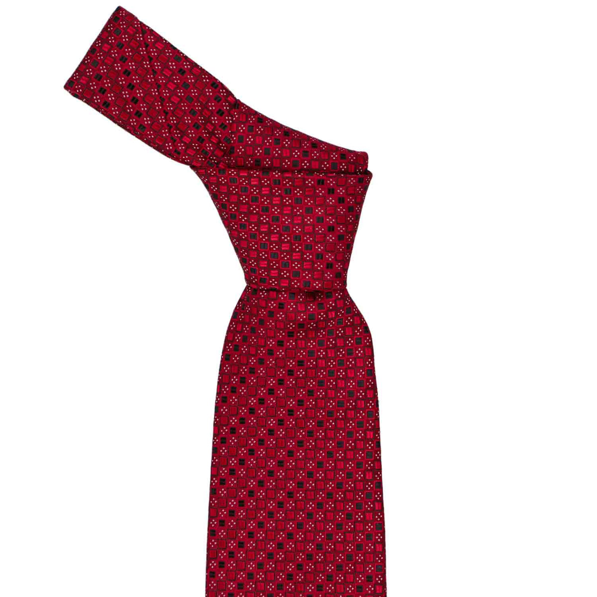 Crimson Red Square Pattern Extra Long Tie | Shop at TieMart – TieMart, Inc.