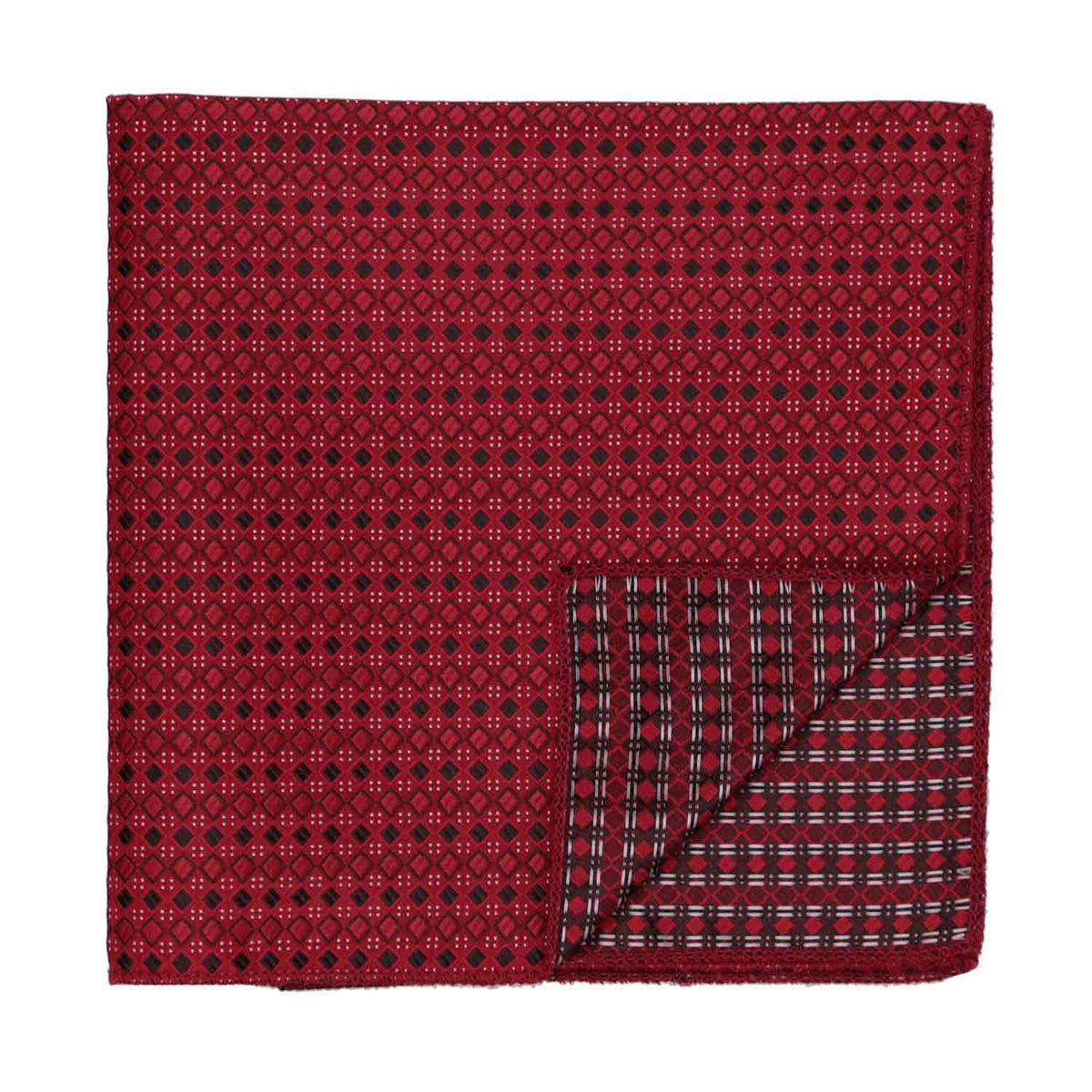 Crimson Red Square Pattern Pocket Square | Shop at TieMart – TieMart, Inc.