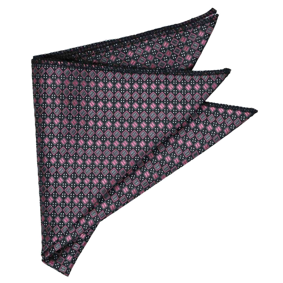 Dark Pink Square Pattern Pocket Square | Shop at TieMart – TieMart, Inc.