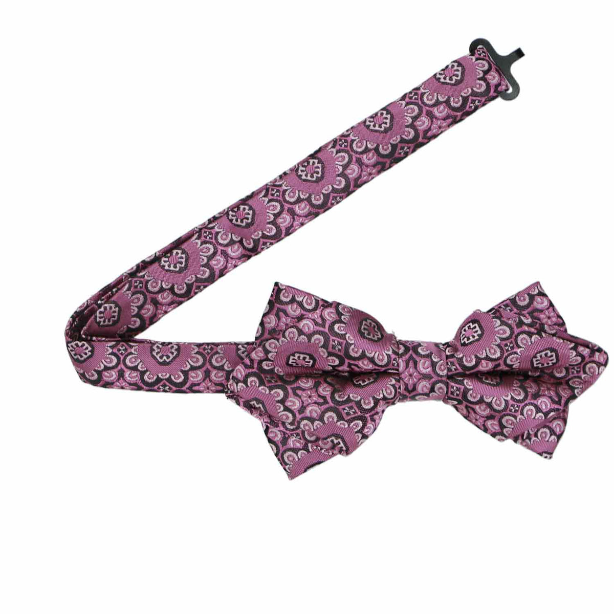 Deep Magenta Floral Pattern Diamond Tip Bow Ties | Shop at TieMart ...