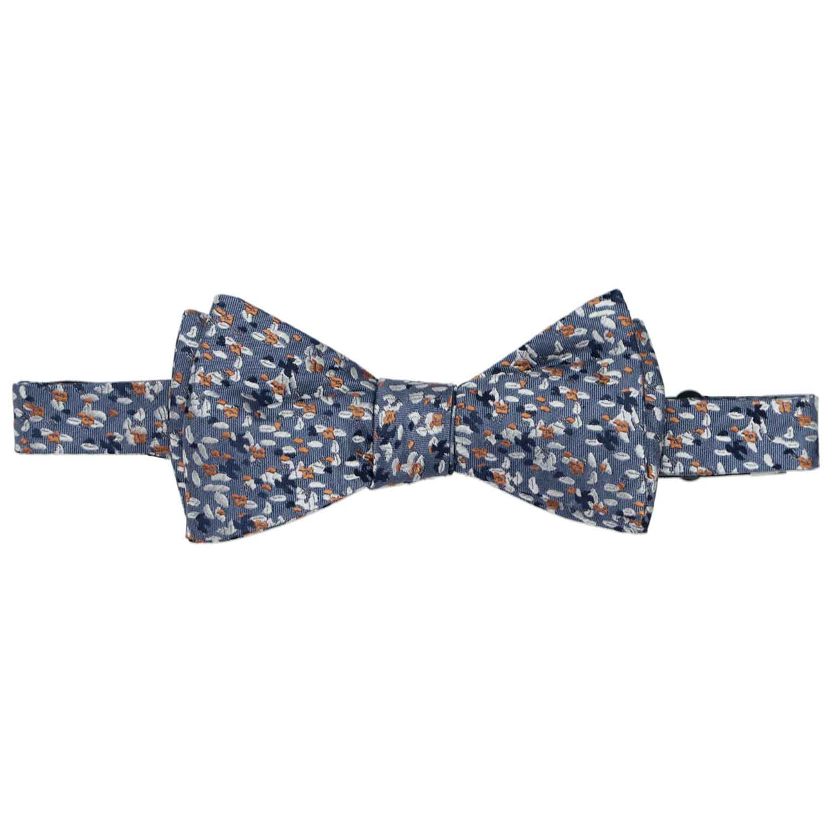 Dusty Blue & Antique Gold Grain Pattern Silk Self-Tie Bow Tie | Shop at ...