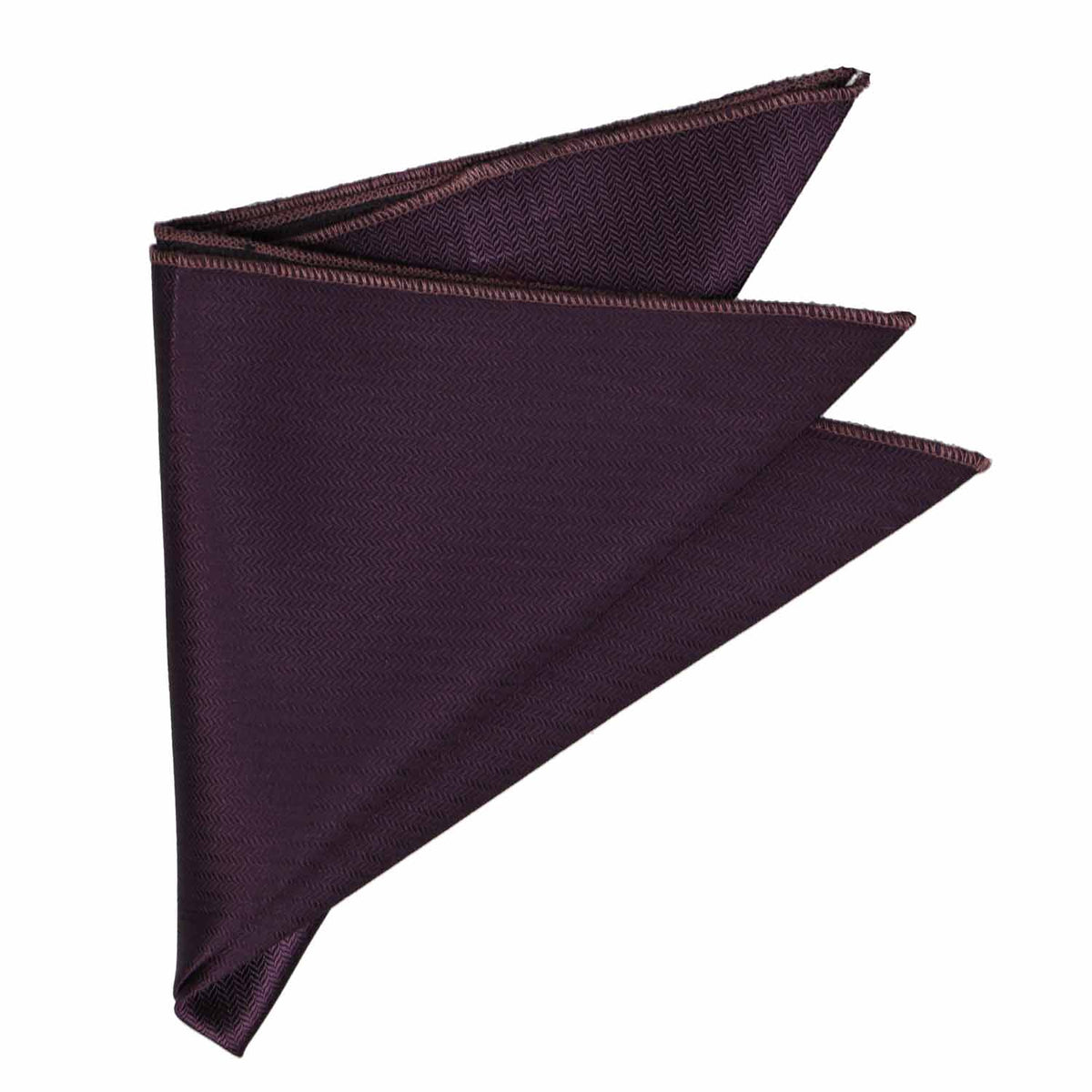 Eggplant Purple Silk Herringbone Pocket Square | Shop at TieMart ...