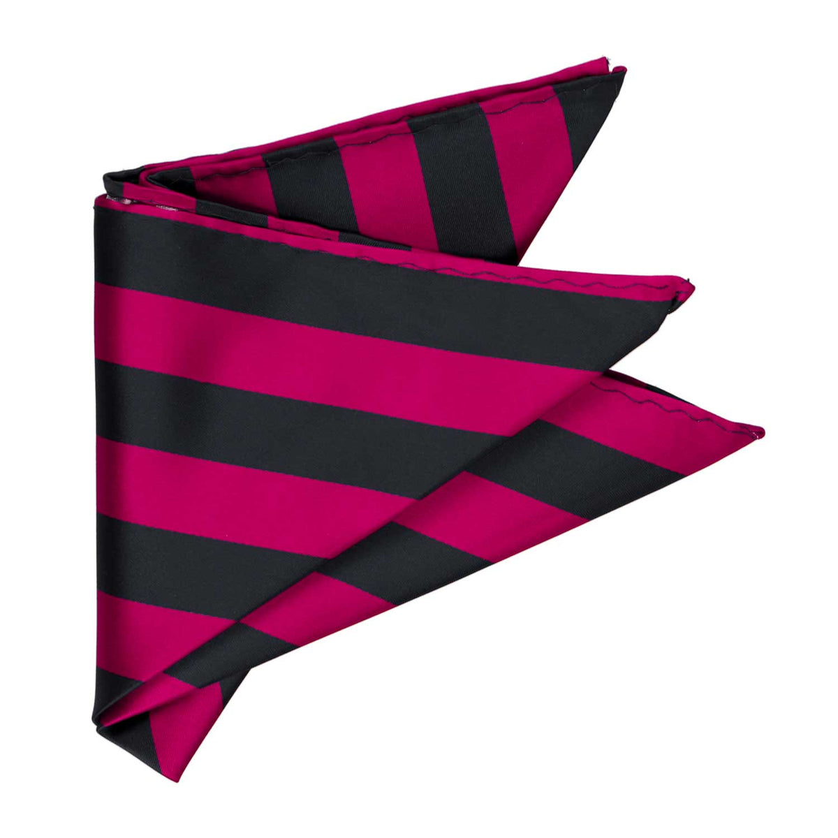 Fuchsia and Black Striped Pocket Square | Shop at TieMart – TieMart, Inc.