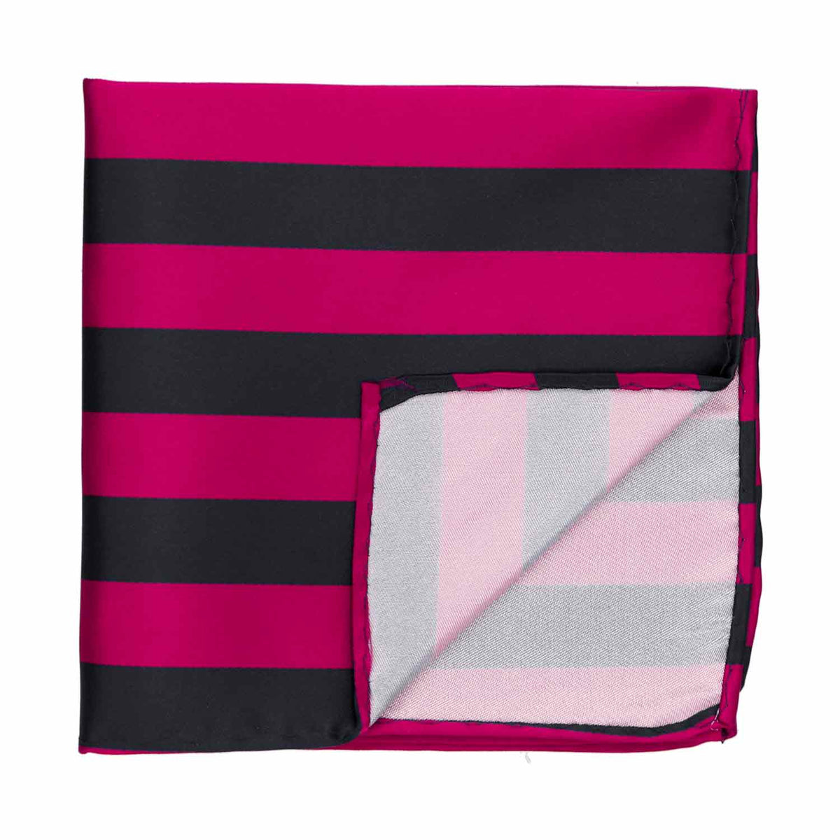 Fuchsia and Black Striped Pocket Square | Shop at TieMart – TieMart, Inc.