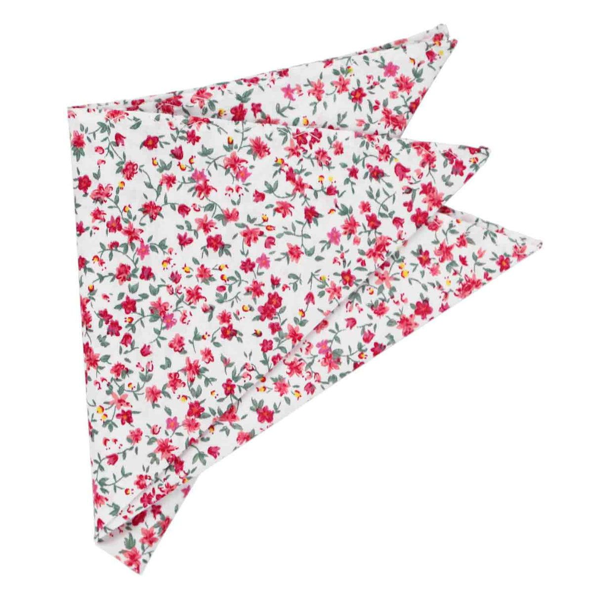 Fuchsia and White Floral Cotton Pocket Square | Shop at TieMart ...