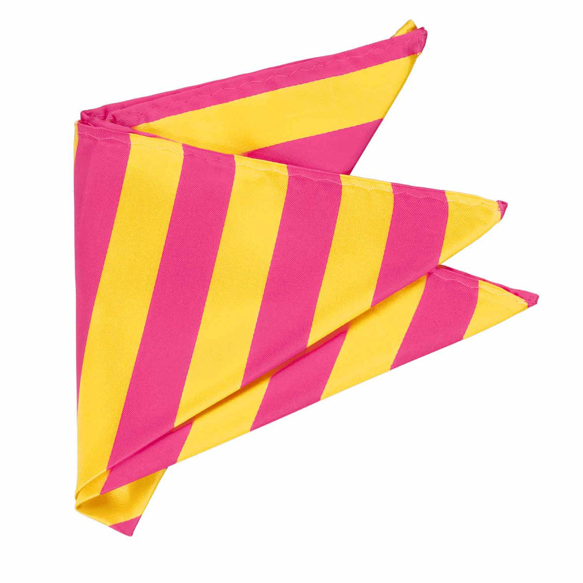 Hot Pink and Yellow Striped Pocket Square | Shop at TieMart – TieMart, Inc.