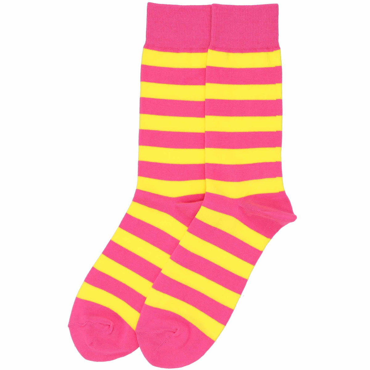 Men's Hot Pink and Yellow Striped Socks | Shop at TieMart – TieMart, Inc.