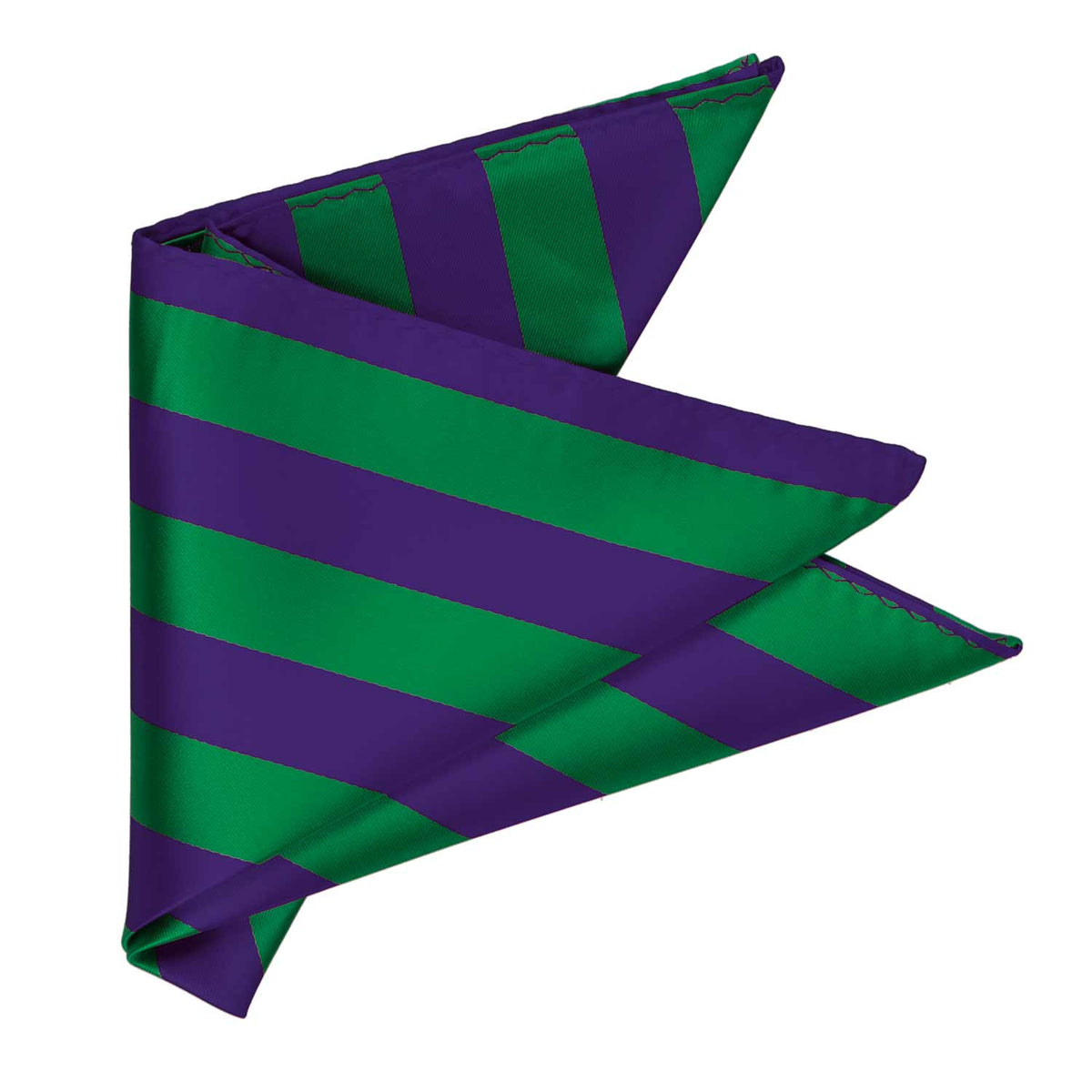 Kelly Green and Dark Purple Striped Pocket Square | Shop at TieMart ...