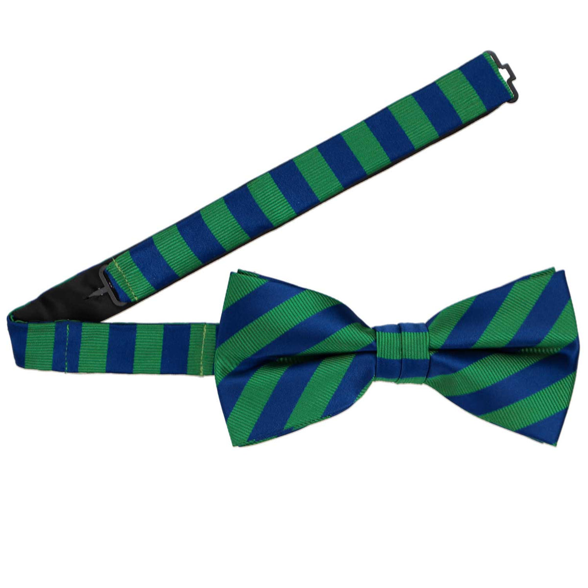 Kelly and Royal Blue Formal Striped Bow Tie | Shop at TieMart – TieMart ...