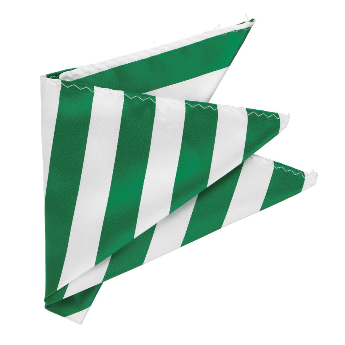 Kelly Green and White Striped Pocket Square | Shop at TieMart – TieMart ...