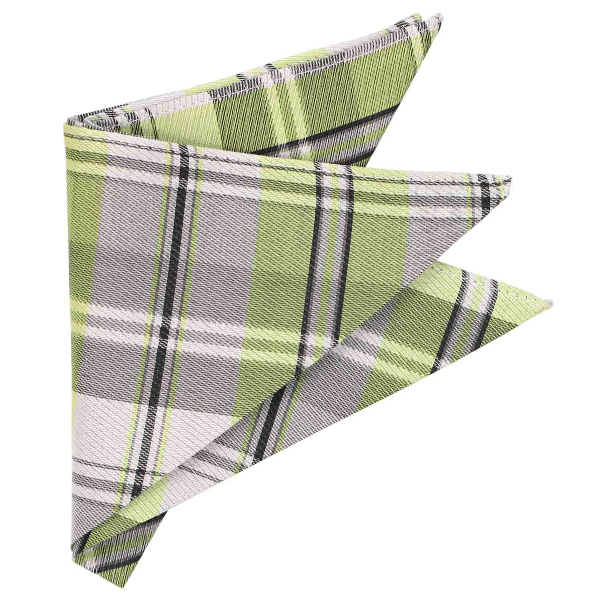 Chartreuse Plaid Cotton/Silk Pocket Square | Shop at TieMart – TieMart ...