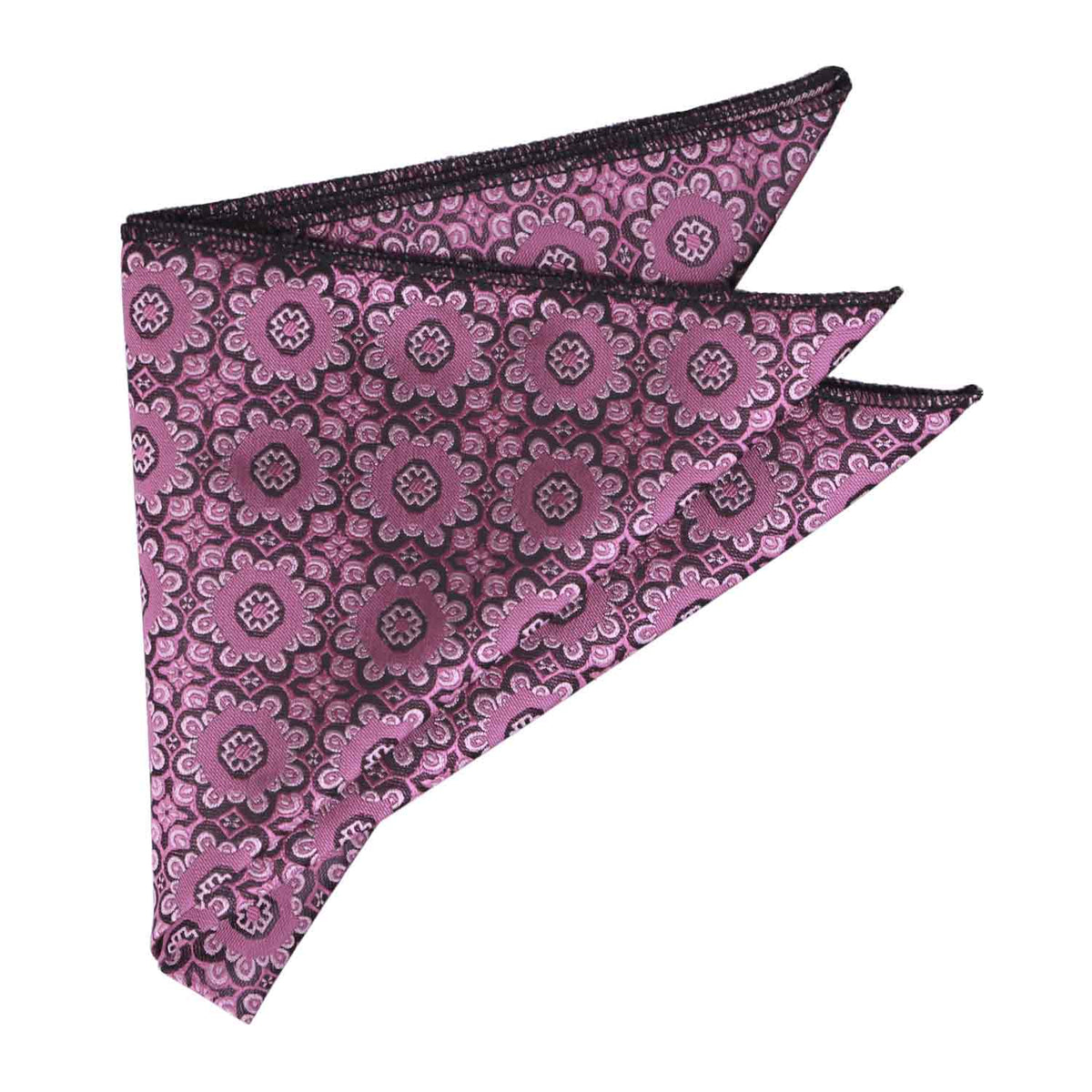 Deep Magenta Floral Pattern Pocket Square | Shop at TieMart – TieMart, Inc.