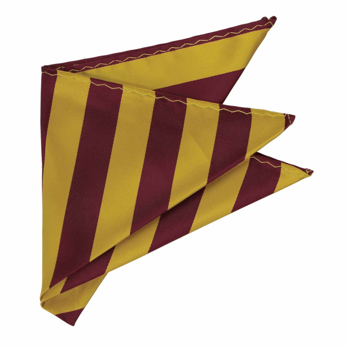 Maroon and Gold Striped Pocket Square | Shop at TieMart – TieMart, Inc.
