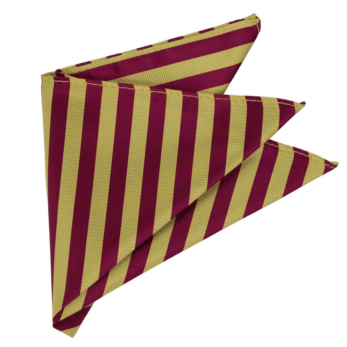 Maroon and Gold Formal Striped Pocket Square | Shop at TieMart ...