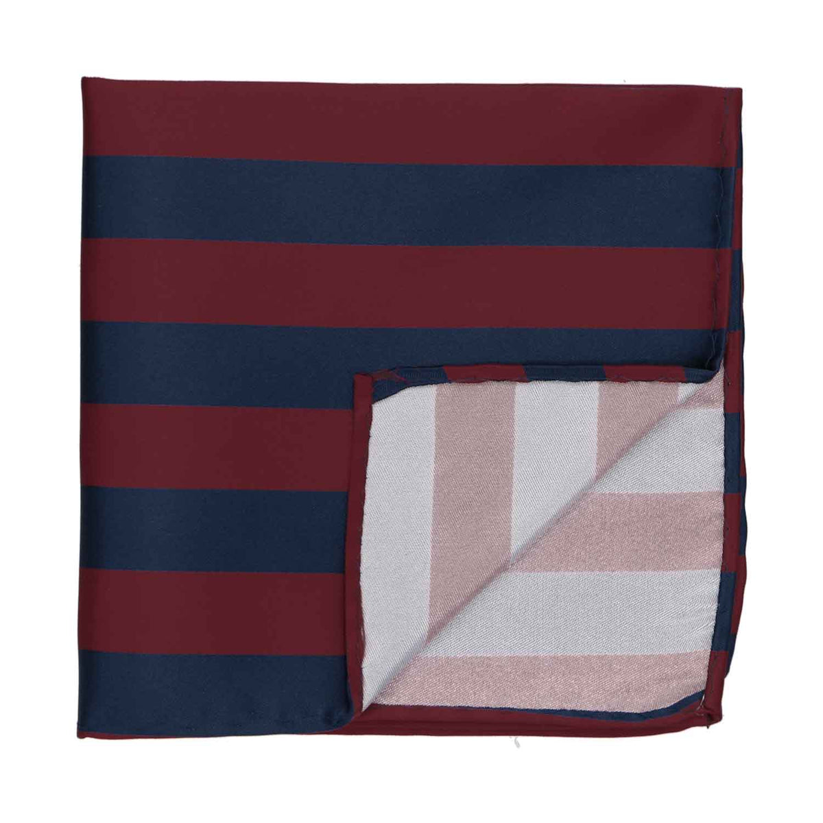 Maroon and Navy Blue Striped Pocket Square | Shop at TieMart – TieMart ...