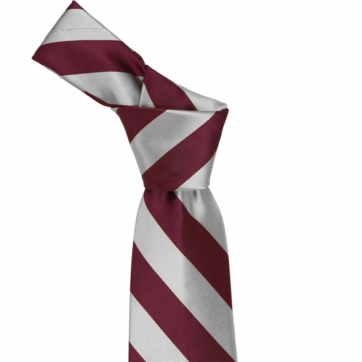 Maroon and Silver Striped Tie | Shop at TieMart – TieMart, Inc.