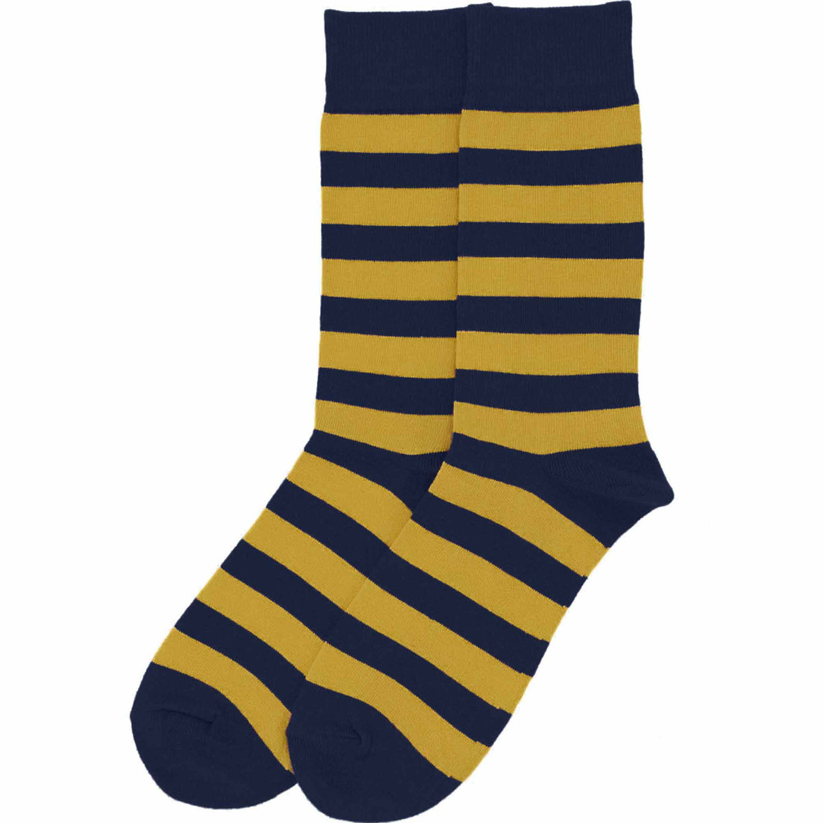 Men's Navy Blue and Gold Striped Socks | Shop at TieMart – TieMart, Inc.
