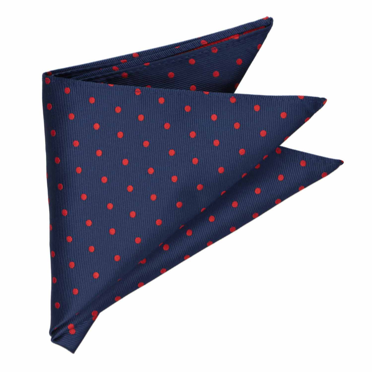 Navy Blue and Red Polka Dot Pocket Square | Shop at TieMart – TieMart, Inc.