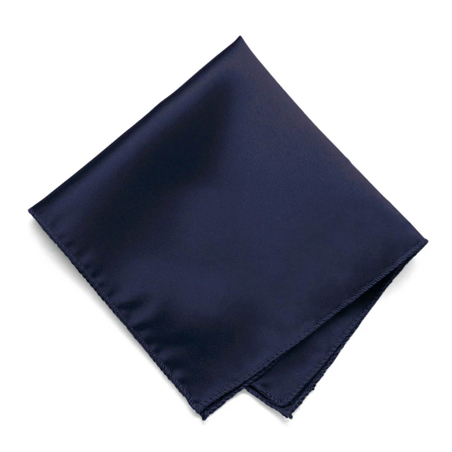 Navy Blue Satin Pocket Square | Shop at TieMart – TieMart, Inc.