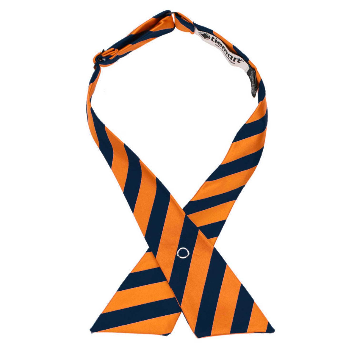 Navy Blue and Orange Striped Crossover Tie | Shop at TieMart – TieMart ...