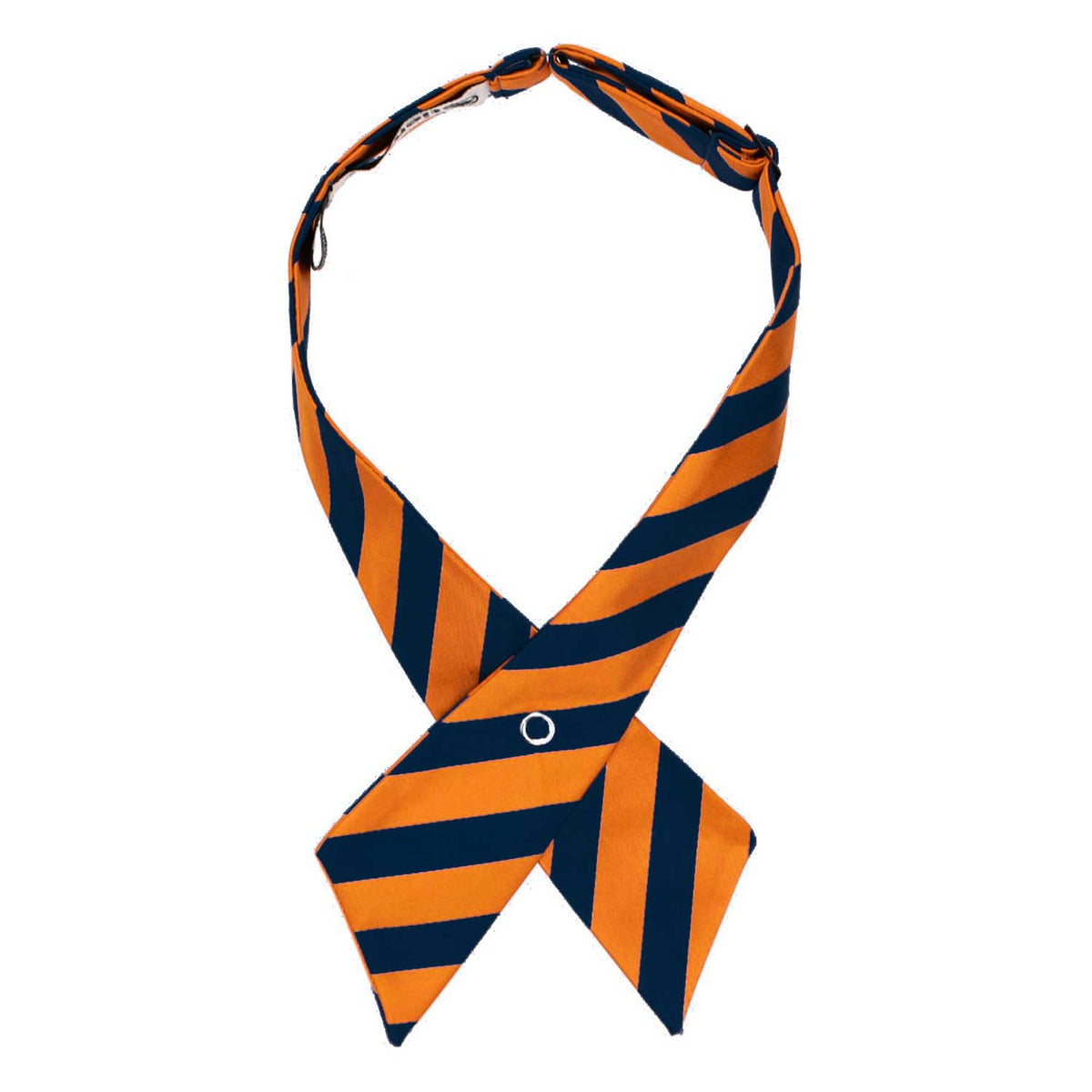 Navy Blue and Orange Striped Crossover Tie | Shop at TieMart – TieMart ...