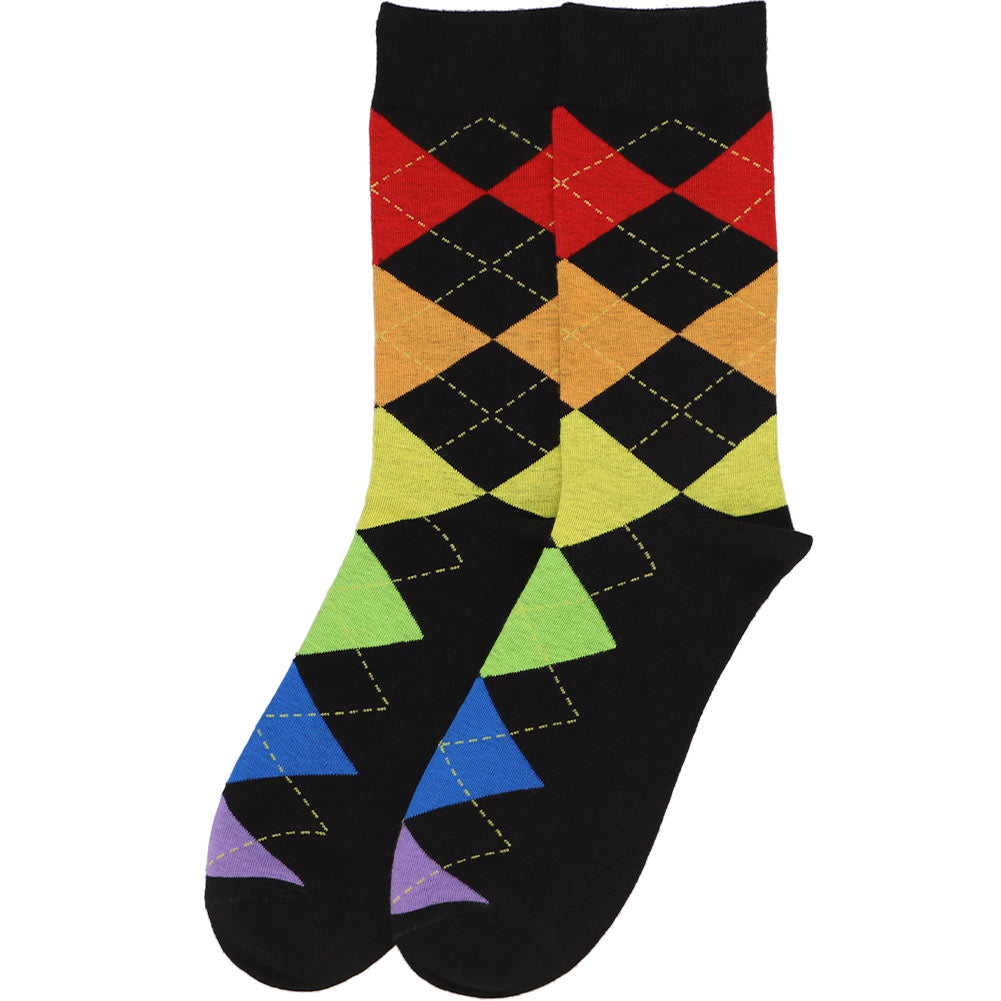 Men's Rainbow Argyle Socks | Shop at TieMart – TieMart, Inc.