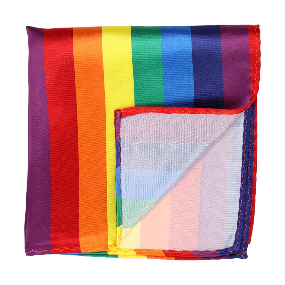 Rainbow Striped Pocket Square | Shop at TieMart – TieMart, Inc.