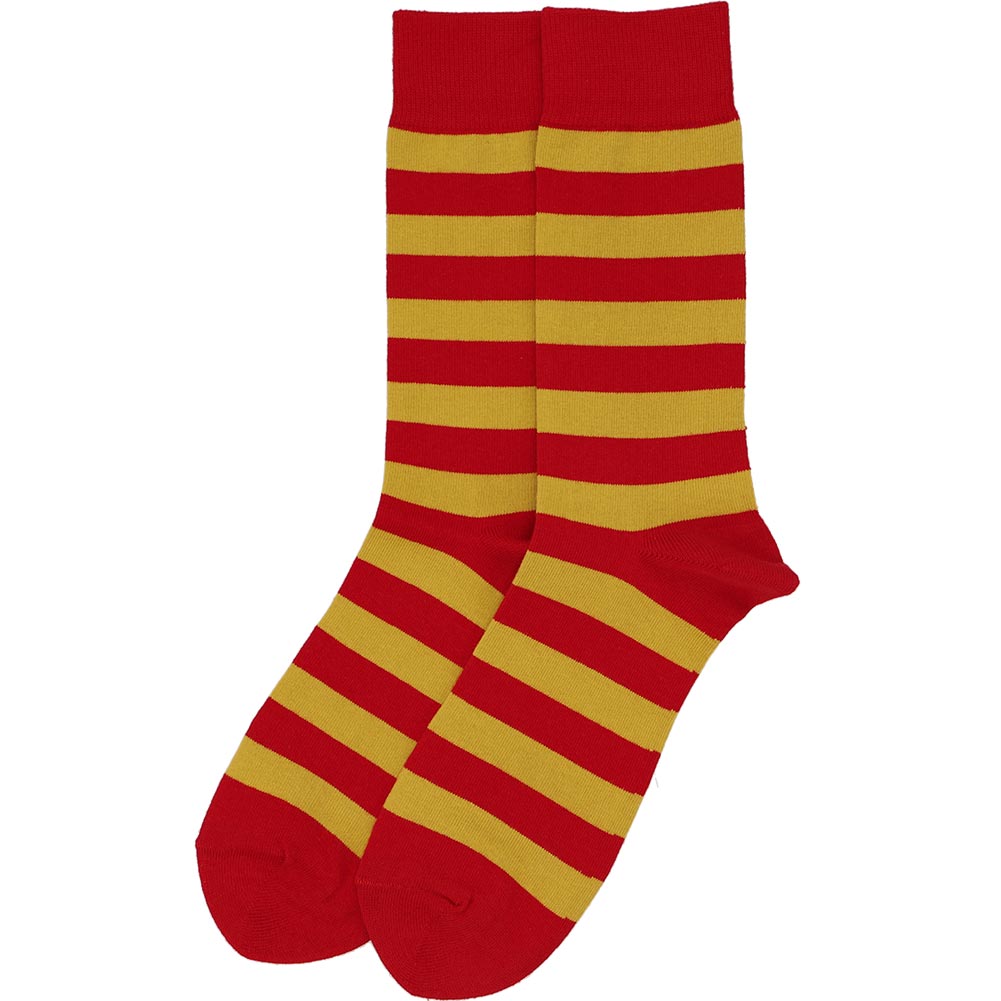 Men's Red and Gold Striped Socks | Shop at TieMart – TieMart, Inc.