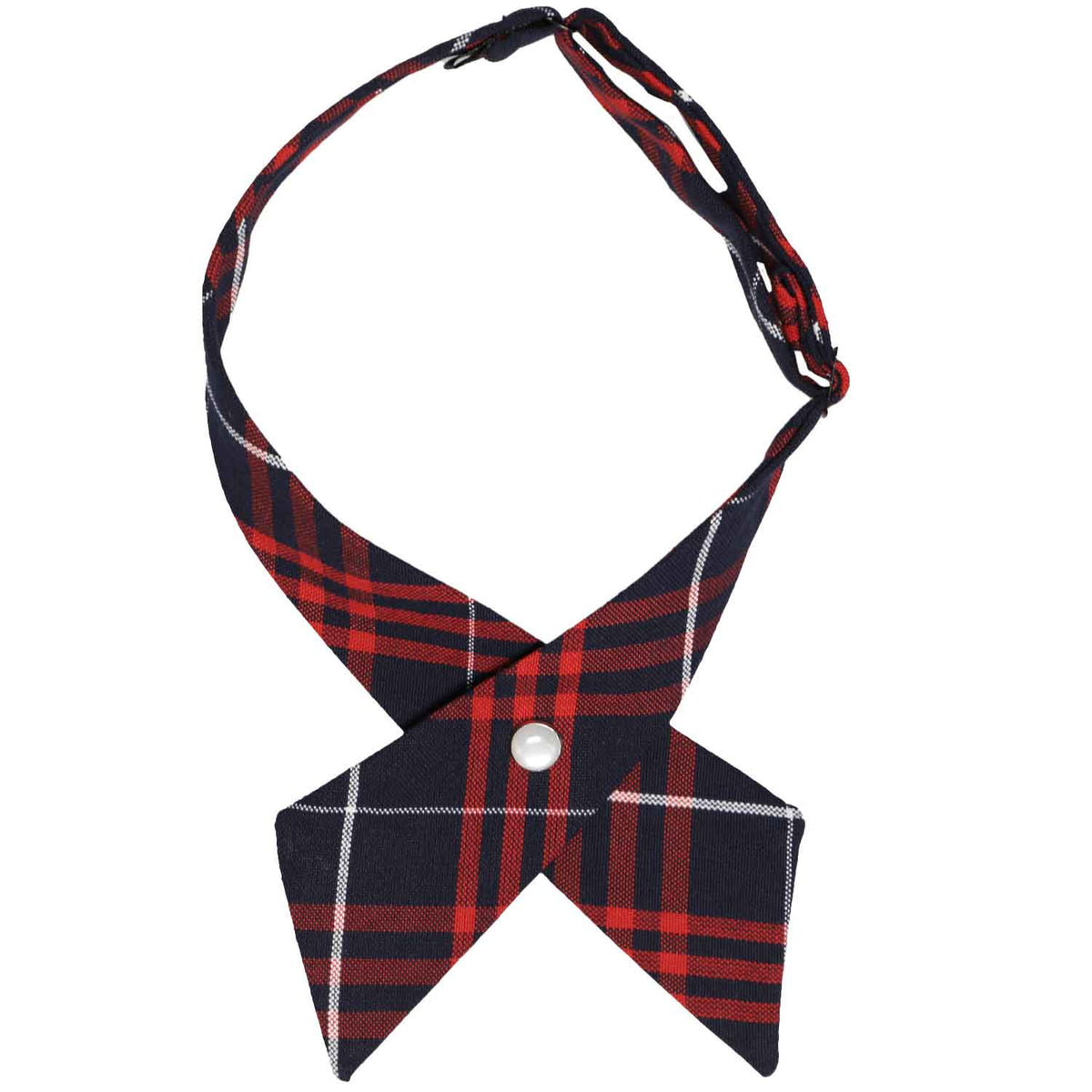 Red and Navy Blue Plaid Crossover Tie | Shop at TieMart – TieMart, Inc.