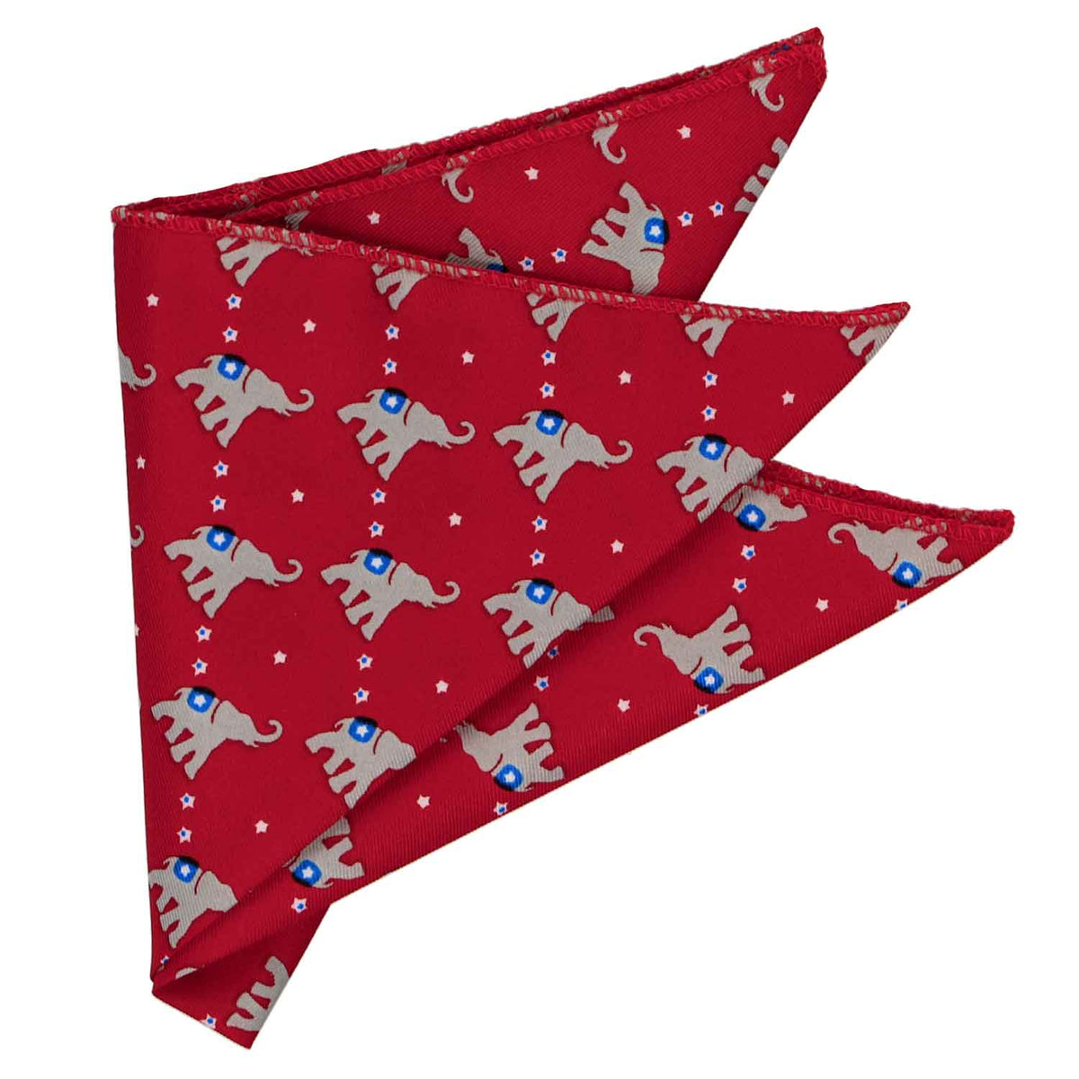 Republican Elephant Pocket Square | Shop at TieMart – TieMart, Inc.