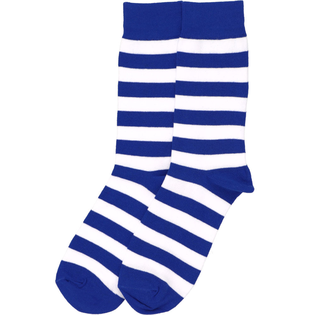 Men's Royal Blue and White Striped Socks | Shop at TieMart – TieMart, Inc.