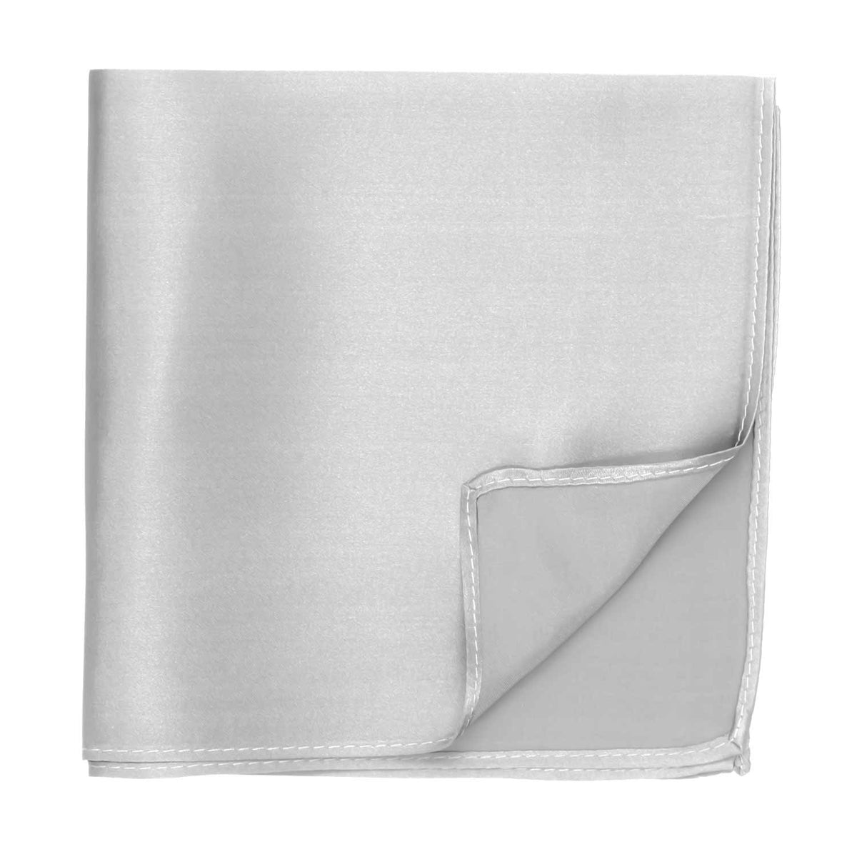 Silver Silk Pocket Square | Shop at TieMart – TieMart, Inc.