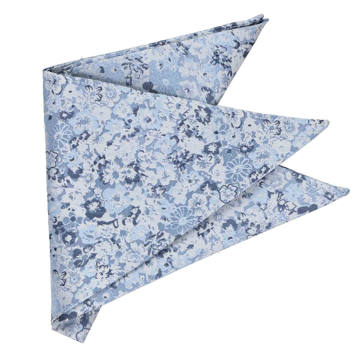 Steel Blue Floral Silk Pocket Square | Shop at TieMart – TieMart, Inc.