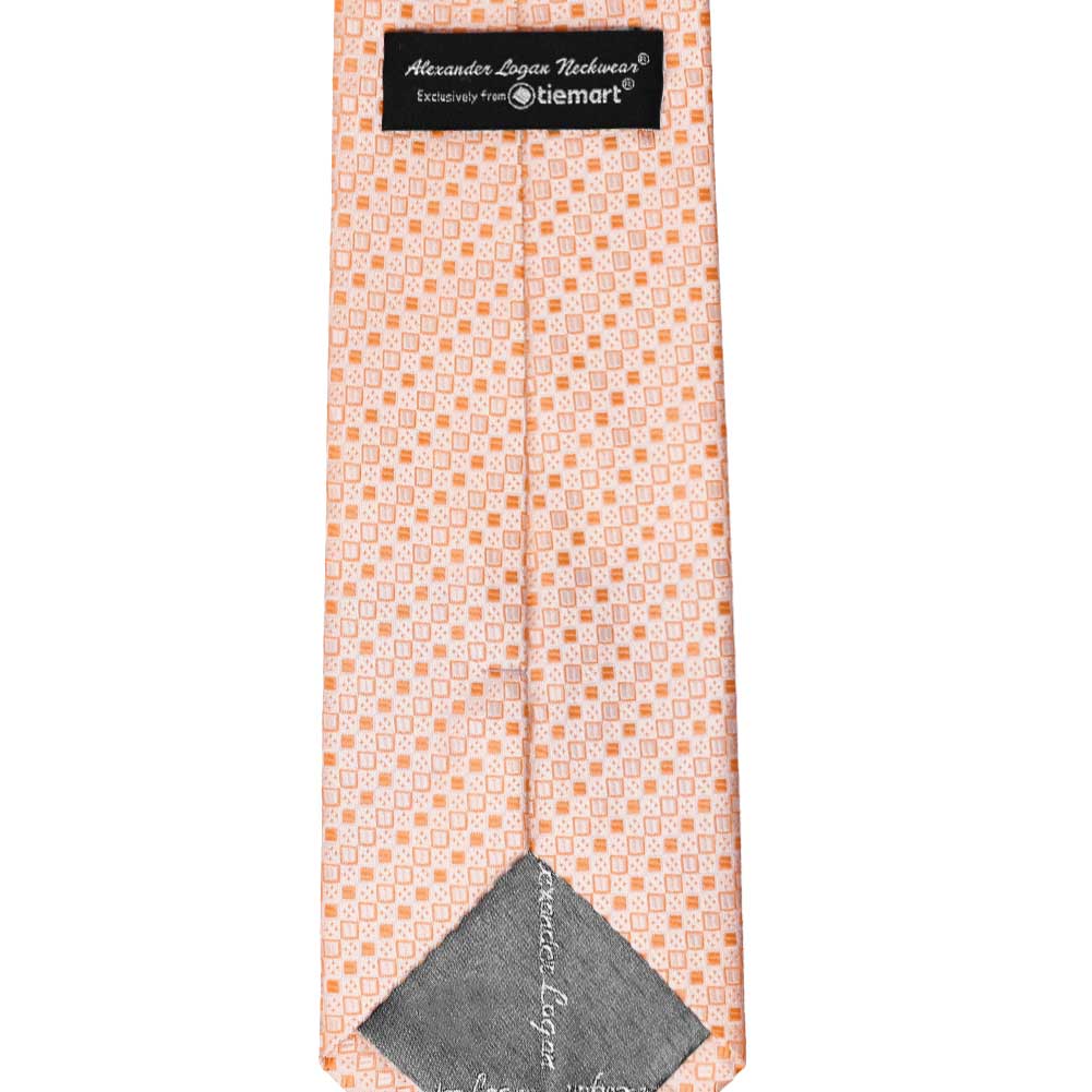 Bright Tangerine Square Pattern Necktie | Shop at TieMart – TieMart, Inc.