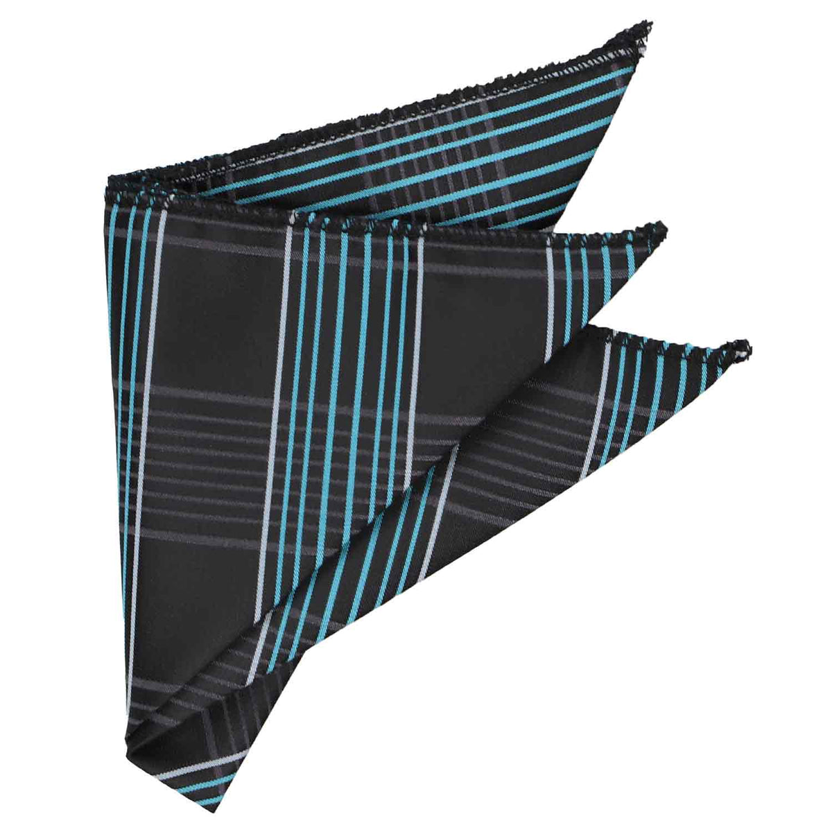 Turquoise Plaid Pocket Square | Shop at TieMart – TieMart, Inc.