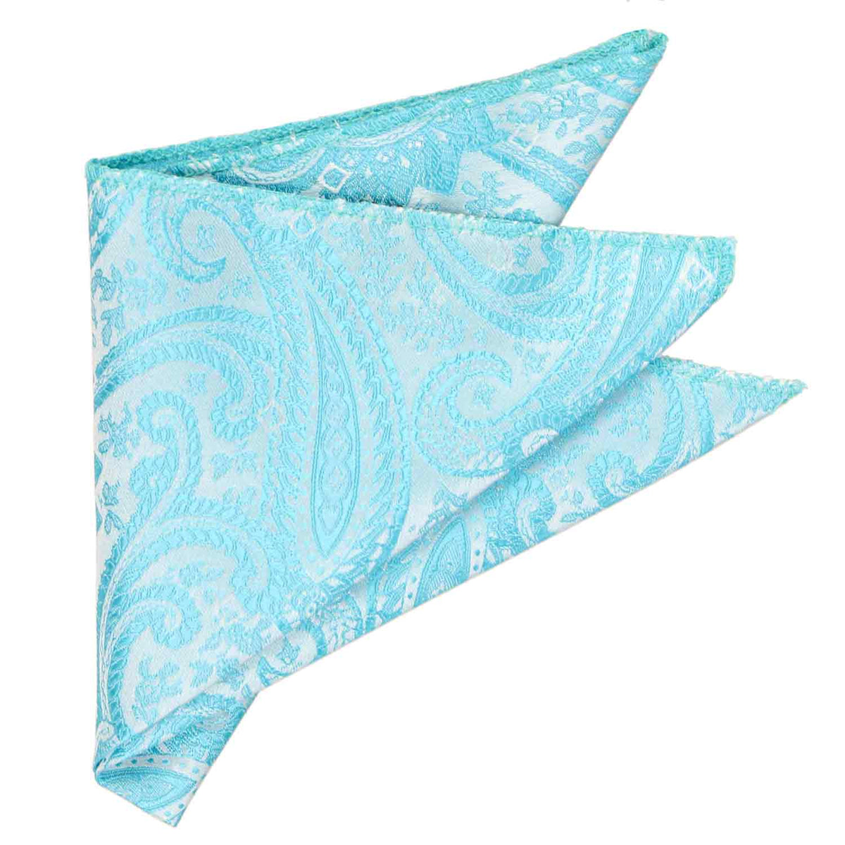 Turquoise Paisley Pocket Square | Shop at TieMart – TieMart, Inc.